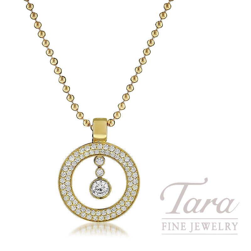 Roberto Coin 18K Yellow Gold Pave Baby "O" Diamond Pendant and Chain, 0.78TDW