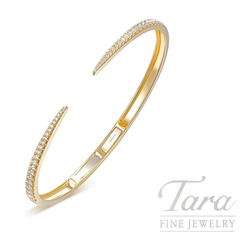 18K Yellow Gold Diamond Bangle, 0.87TDW